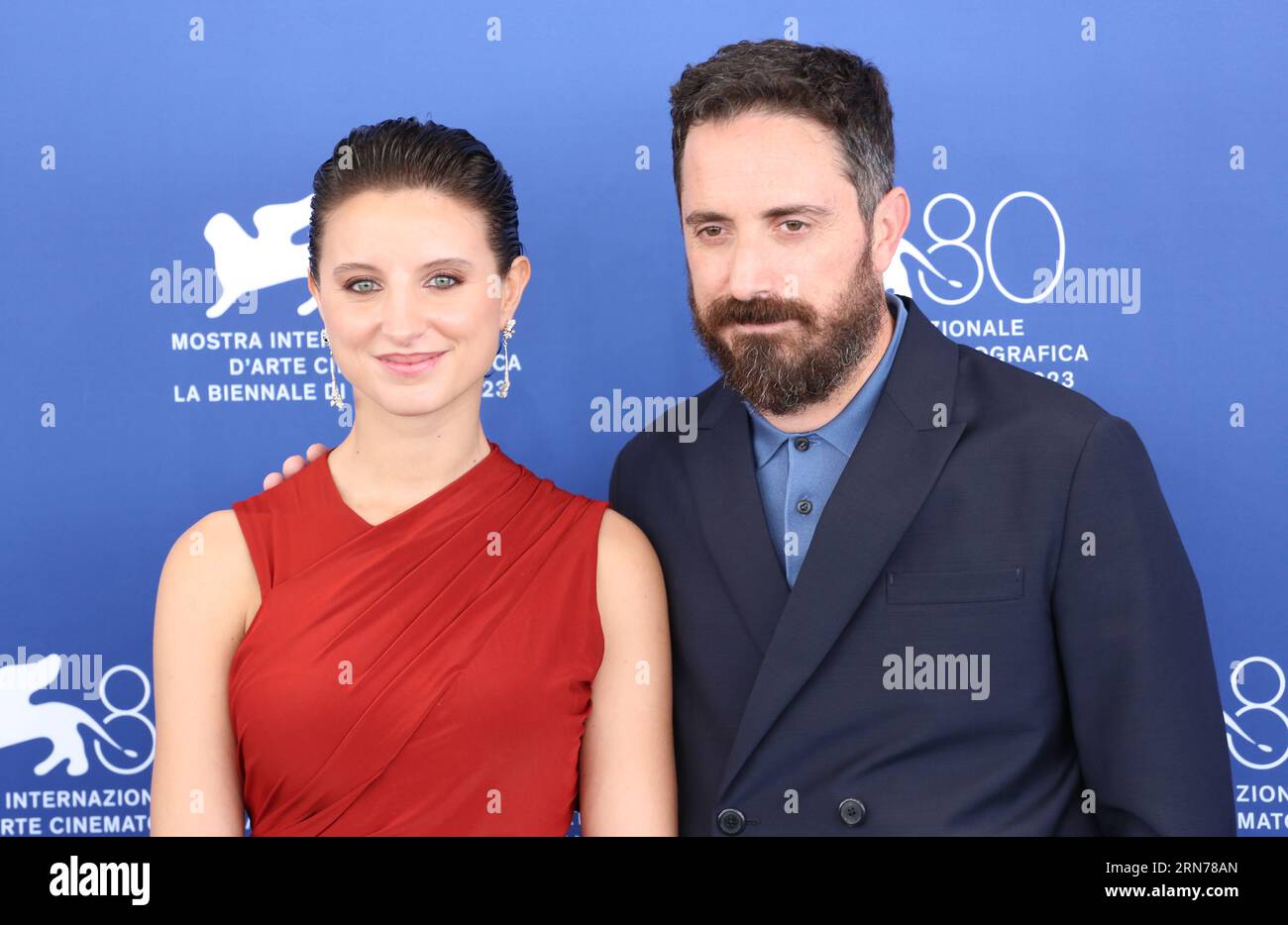 Venice, Italy, 31st August, 2023. Paula Luchsinger and director Pablo ...