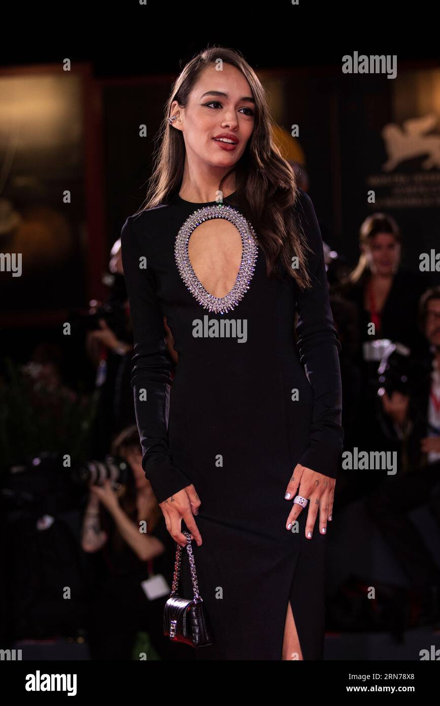 Thalia Besson poses for photographers upon arrival for the premiere of ...
