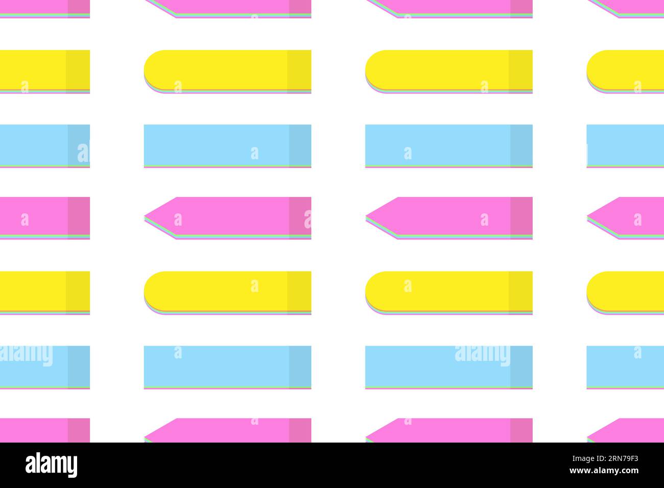 Endless pattern of colorful office paper note stickers in trendy bright ...