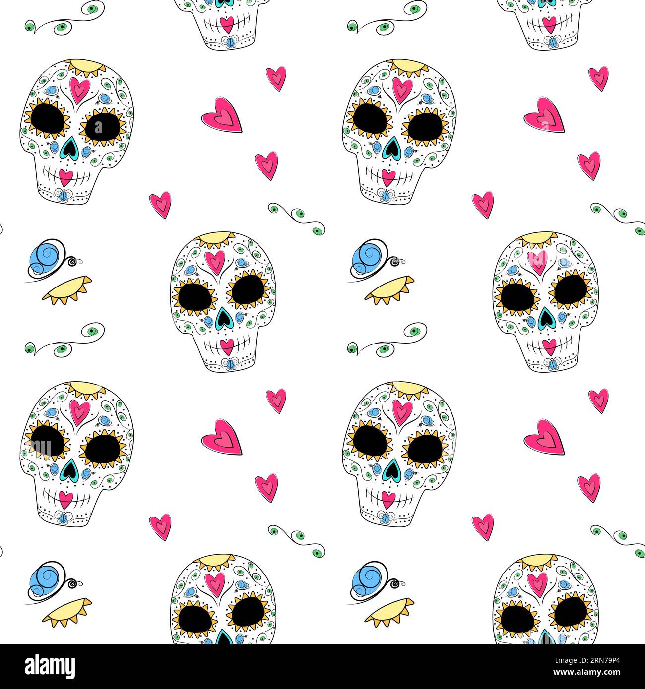 Dia De Los Muertos Skull Wallpaper Vibrant Sugar Skull Art: HD