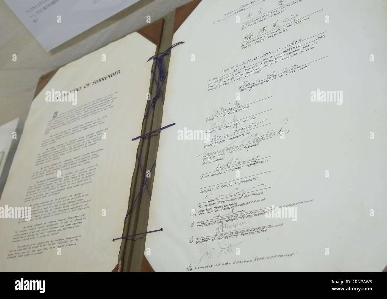 (150901) -- TOKYO, - The original Instrument of Surrender of Japan s ...