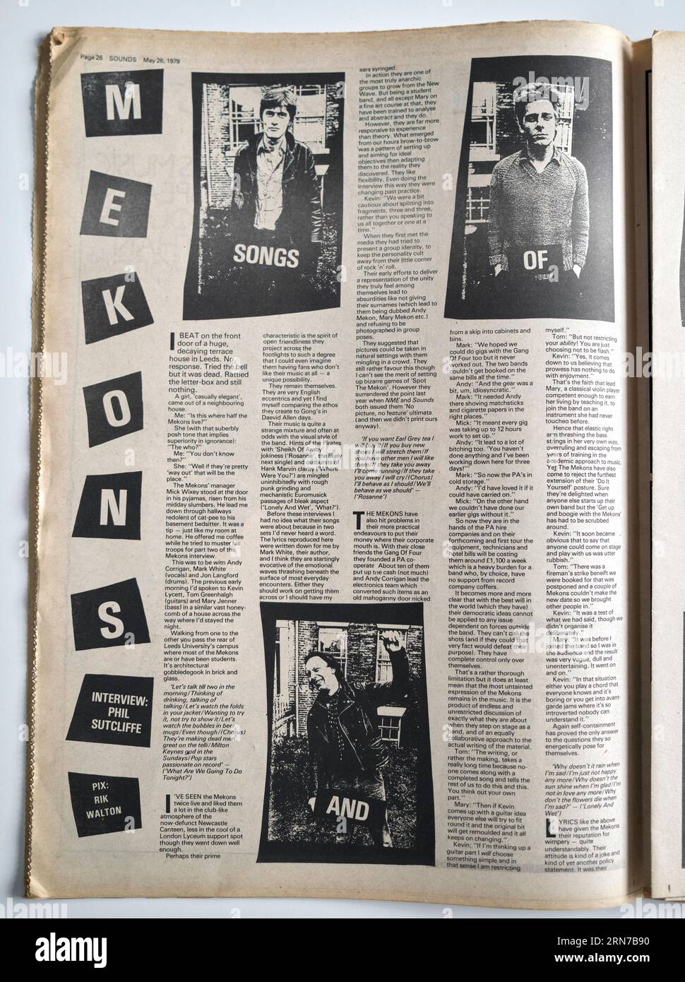 1970s feature the Mekons in Sounds a British Music paper Stock Photo ...