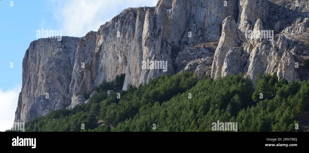 Karst mountains in the Sierra del Moncayo massif, north-eastern Spain ...