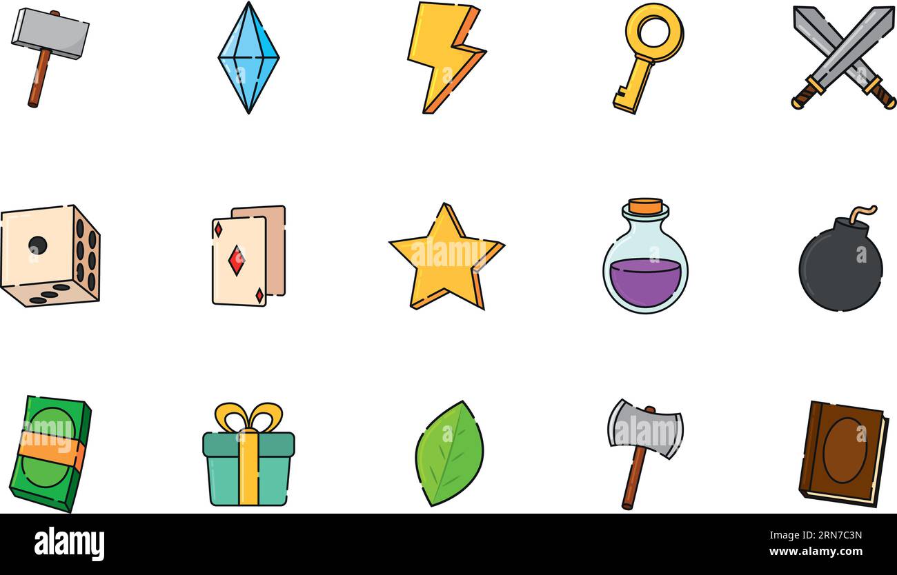 Set of colored gaming icons Vector Stock Vector Image & Art - Alamy