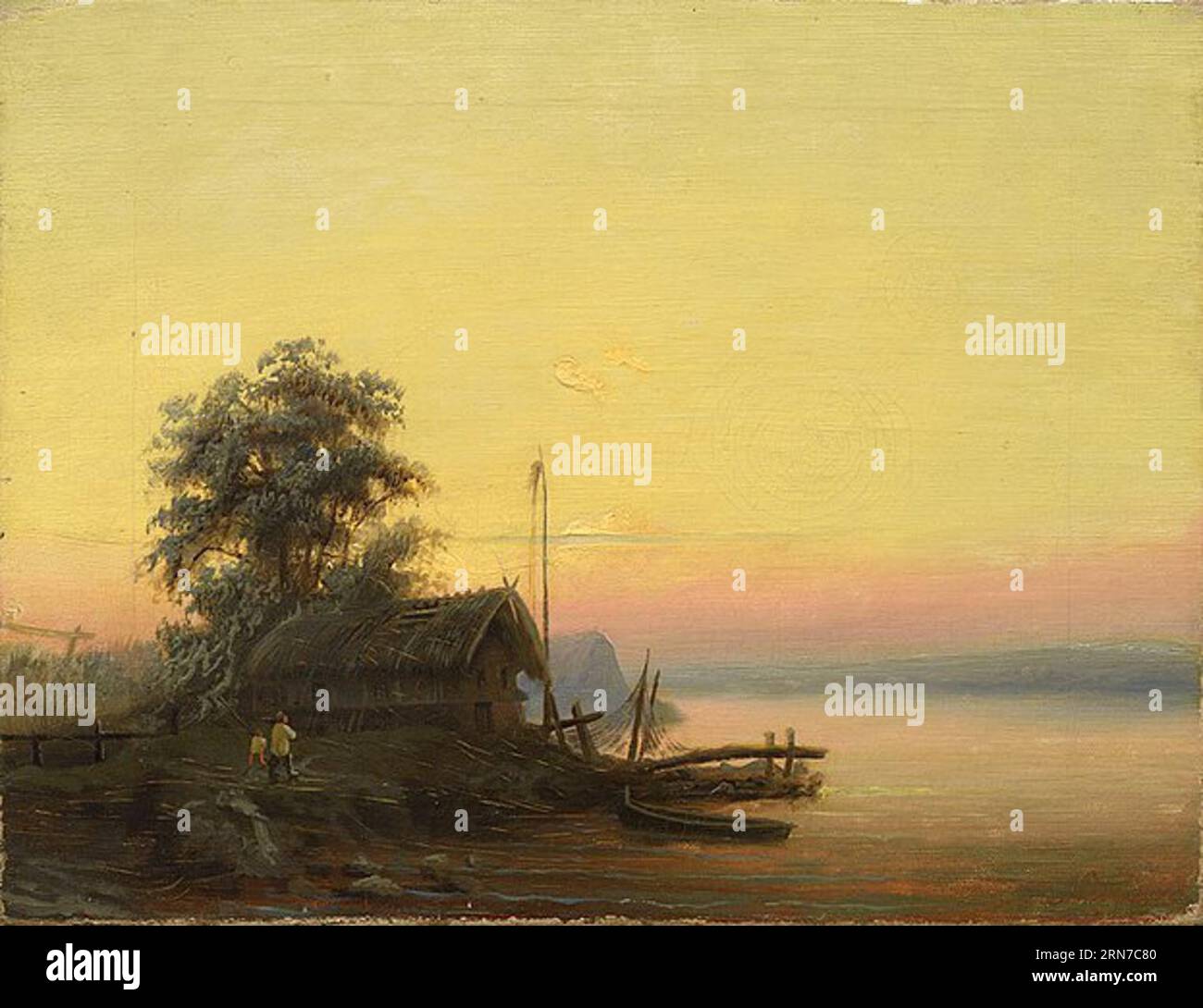 Beach Landscape 19th century by Albert Bredow Stock Photo - Alamy