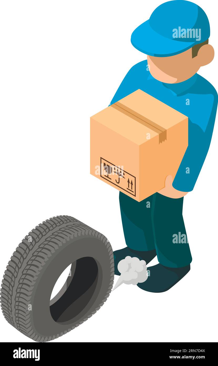 Car character holding tire vector hi-res stock photography and images ...