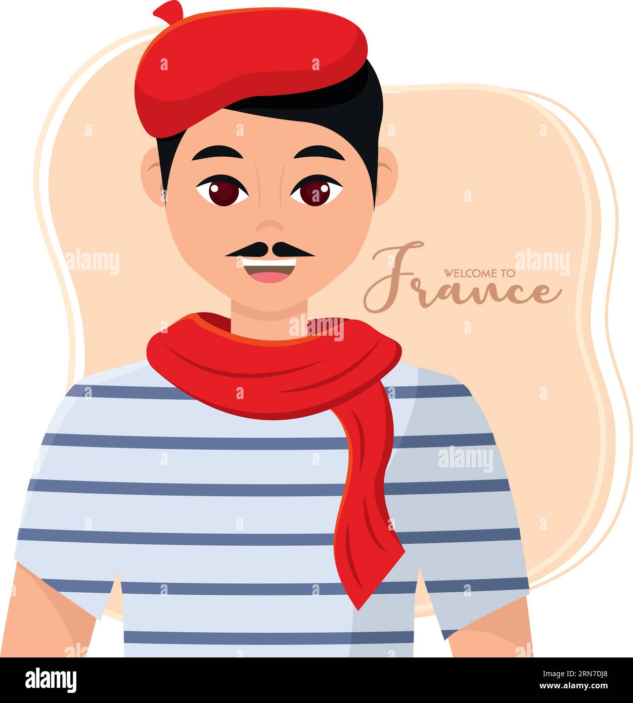 Isolated male french character with traditional clothes France concept ...