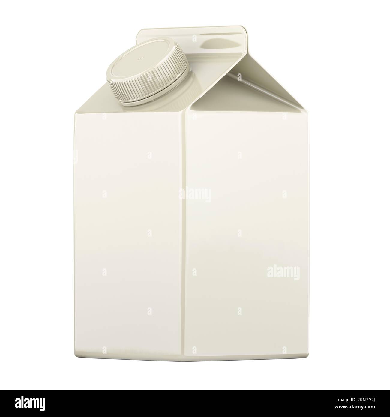 White Pack, blank carton packaging container box with plastic cap. 3D ...