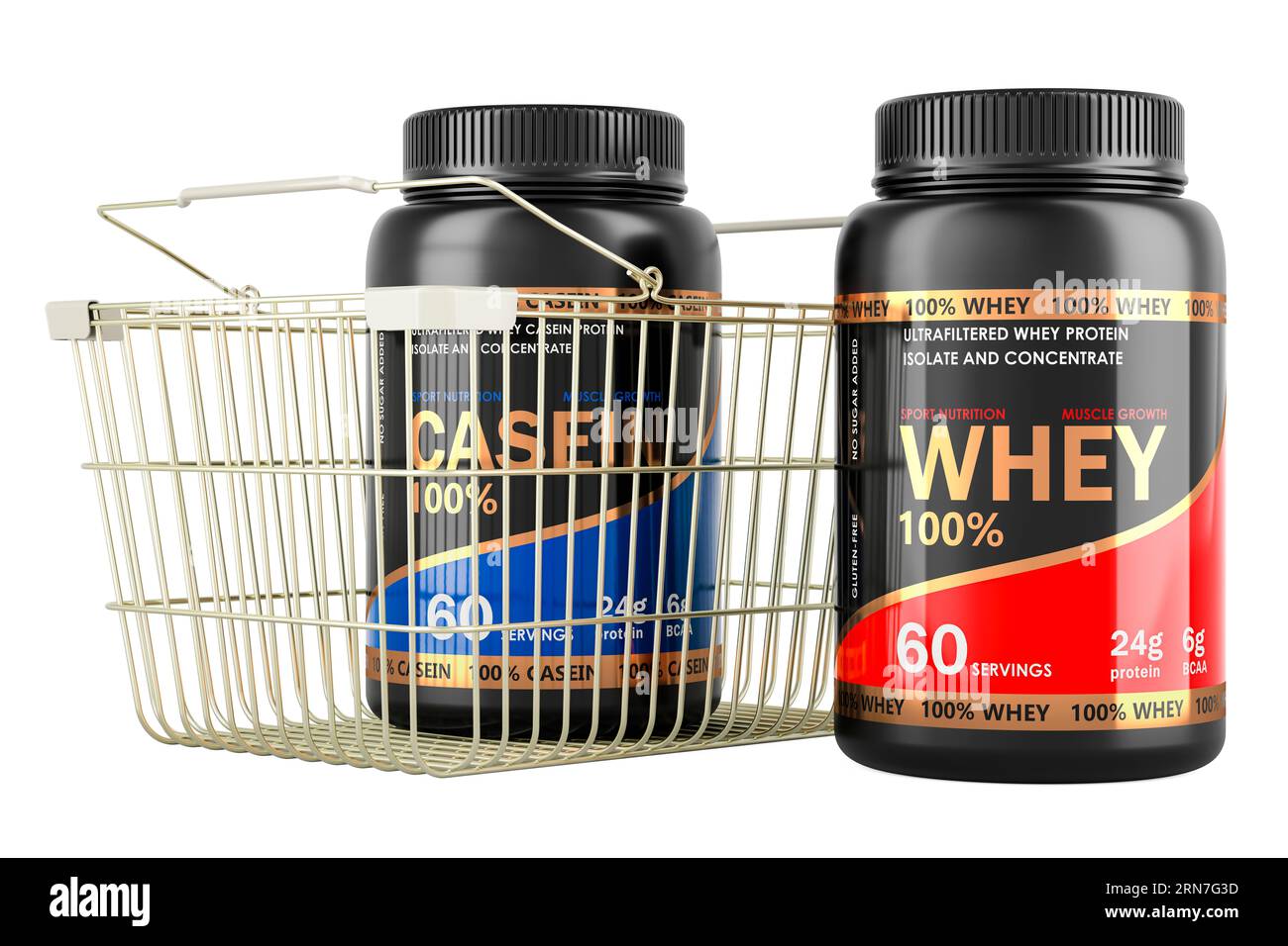 Whey Protein Powder Jar and Micellar Casein Protein Powder Jar with ...