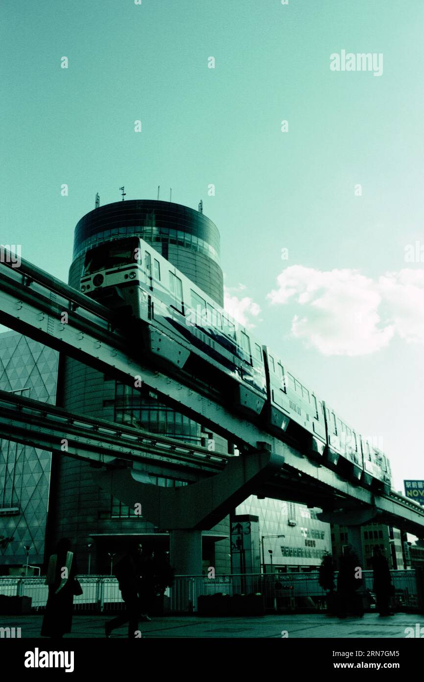 Overground railway station in the city of Tokyo Stock Photo - Alamy