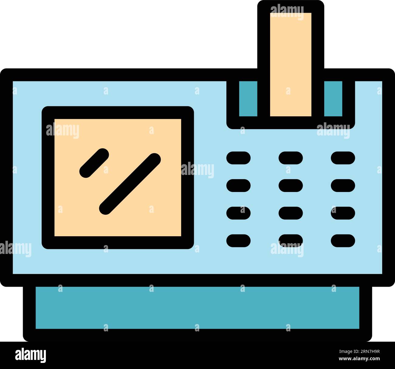 Touchscreen pos machine icon outline vector. Store screen. Cash register color flat Stock Vector ...