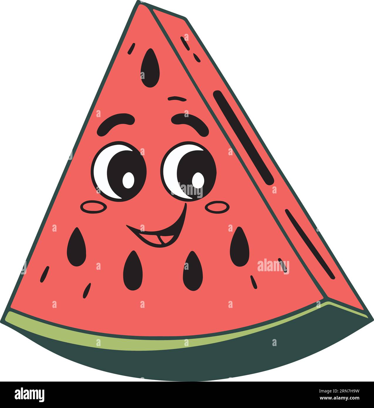 Watermelon Triangle Slice With Eyes And Mouth Stock Vector Image & Art ...