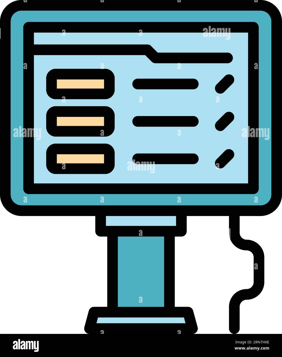 Screen cash point icon outline vector. Register machine. Store ...
