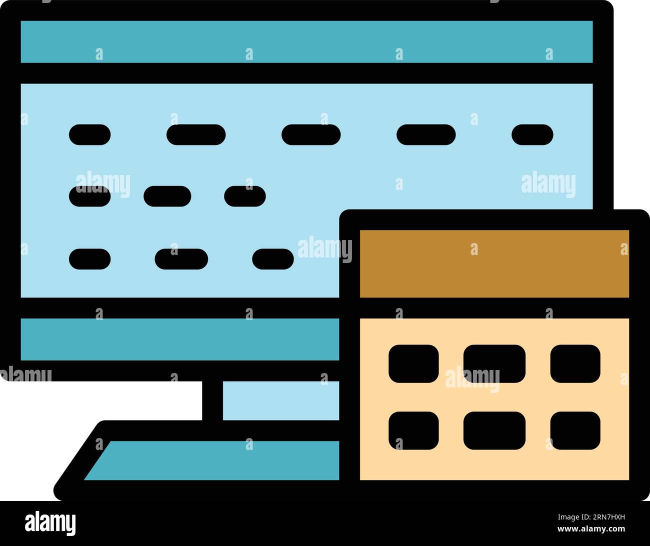 Self machine icon outline vector. Screen cash point. Register checkout ...
