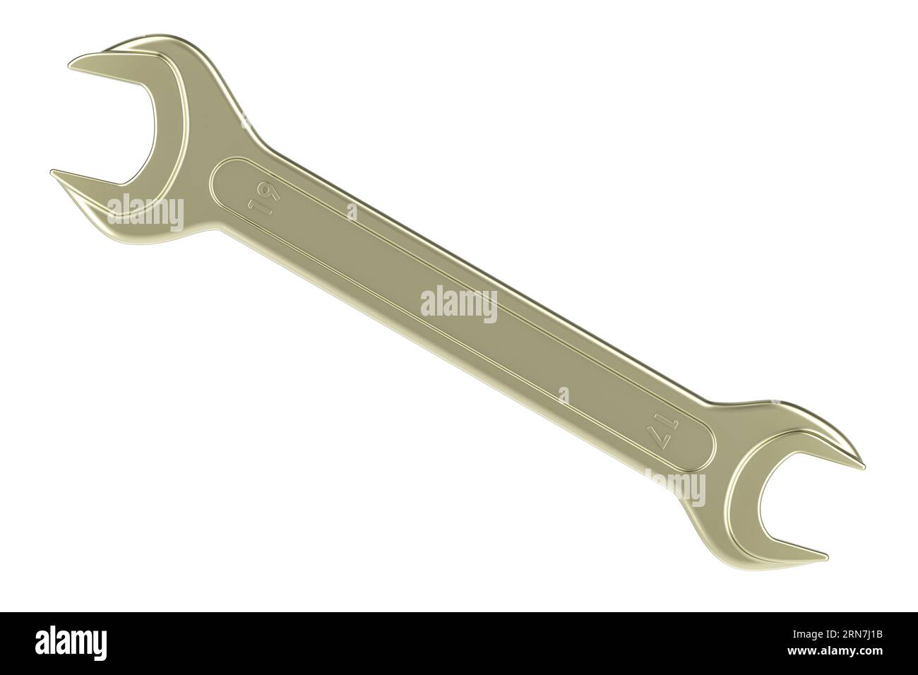 Wrench, spanner. Top view, 3D rendering isolated on white background ...