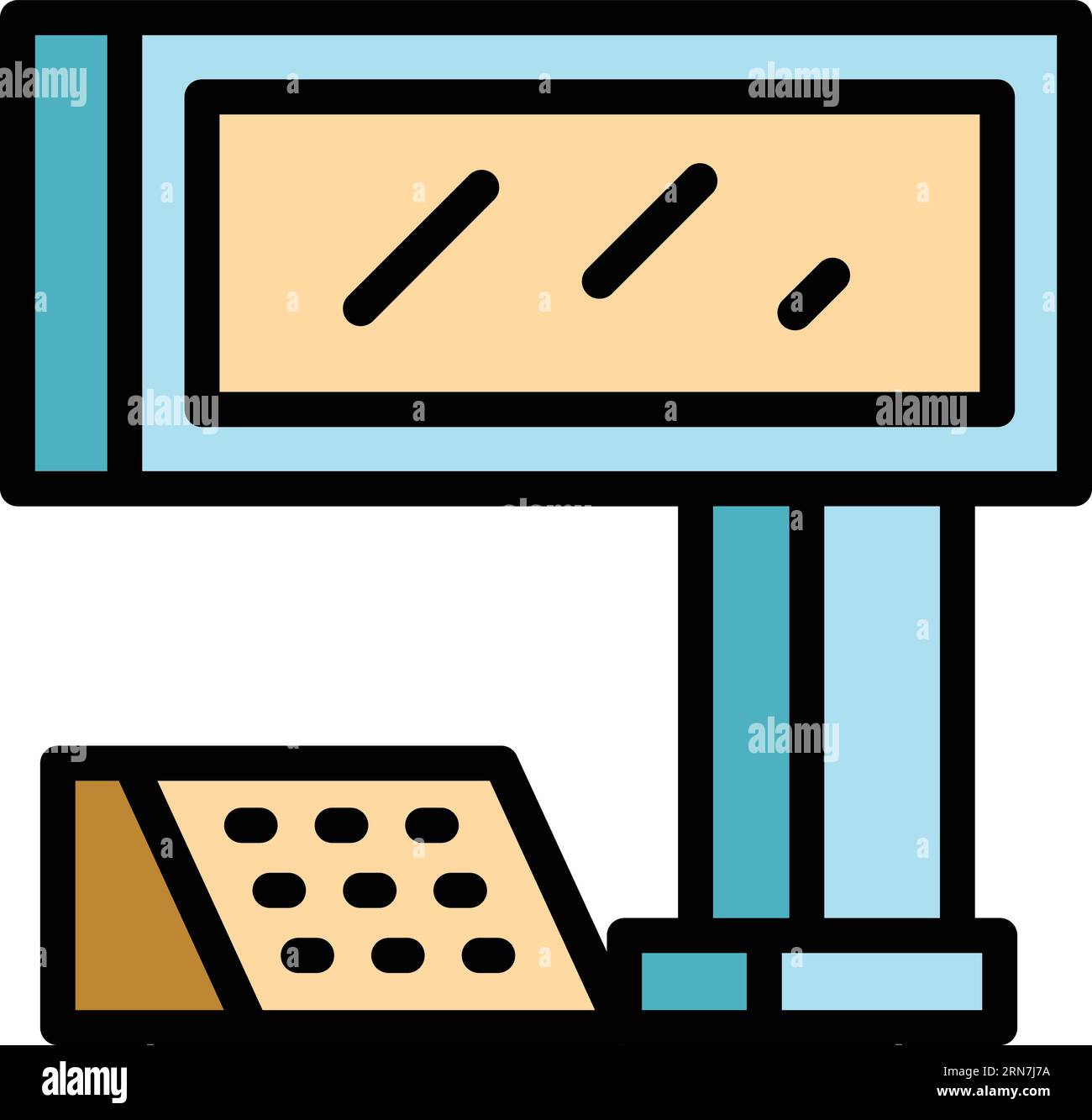 Service pos terminal icon outline vector. Store supermarket. Point self ...