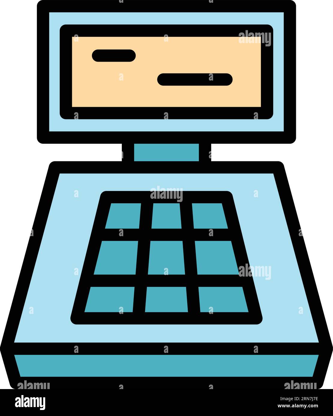 Bill system icon outline vector. Cash machine. Pos store color flat ... Bill system icon outline vector. Cash machine. Pos store color flat ...