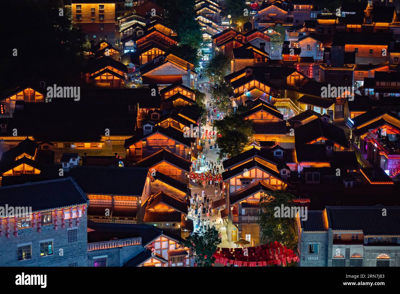 CHONGQING, CHINA - AUGUST 31, 2023 - Tourists visit the Shibati ...