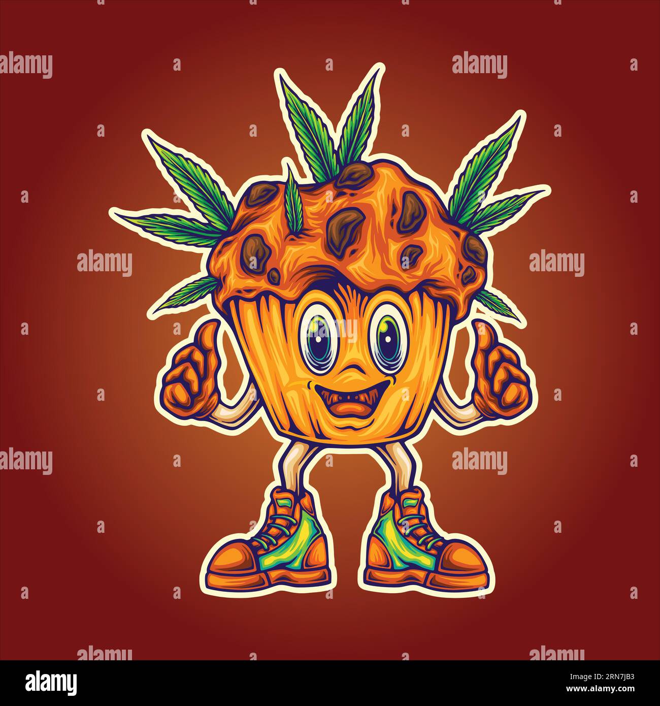 Cannabis muffin strain taste strain experience vector illustrations for ...