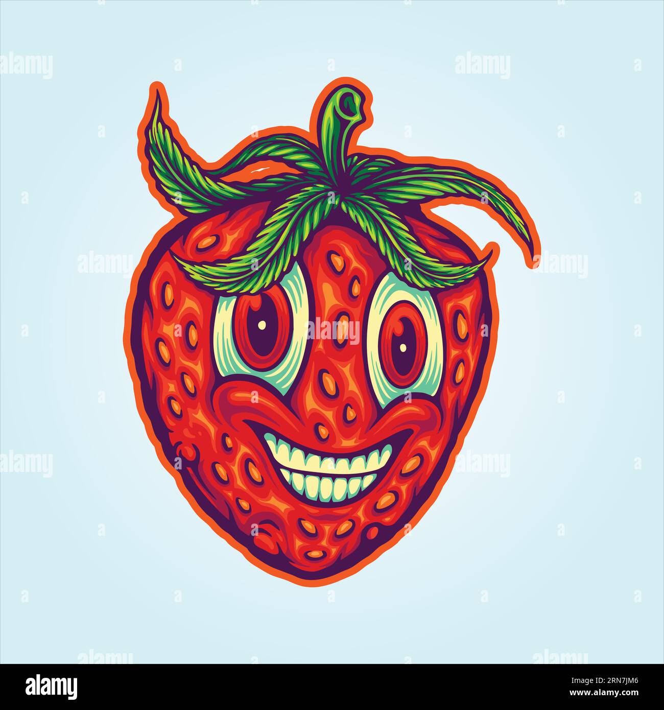 Playful strawberry kush marijuana taste experience vector illustrations ...