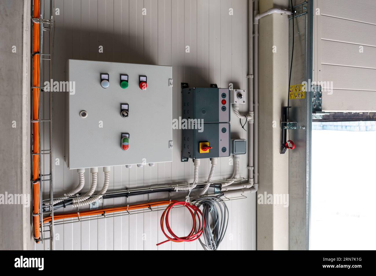 Control units for gates and loading bridges Stock Photo - Alamy