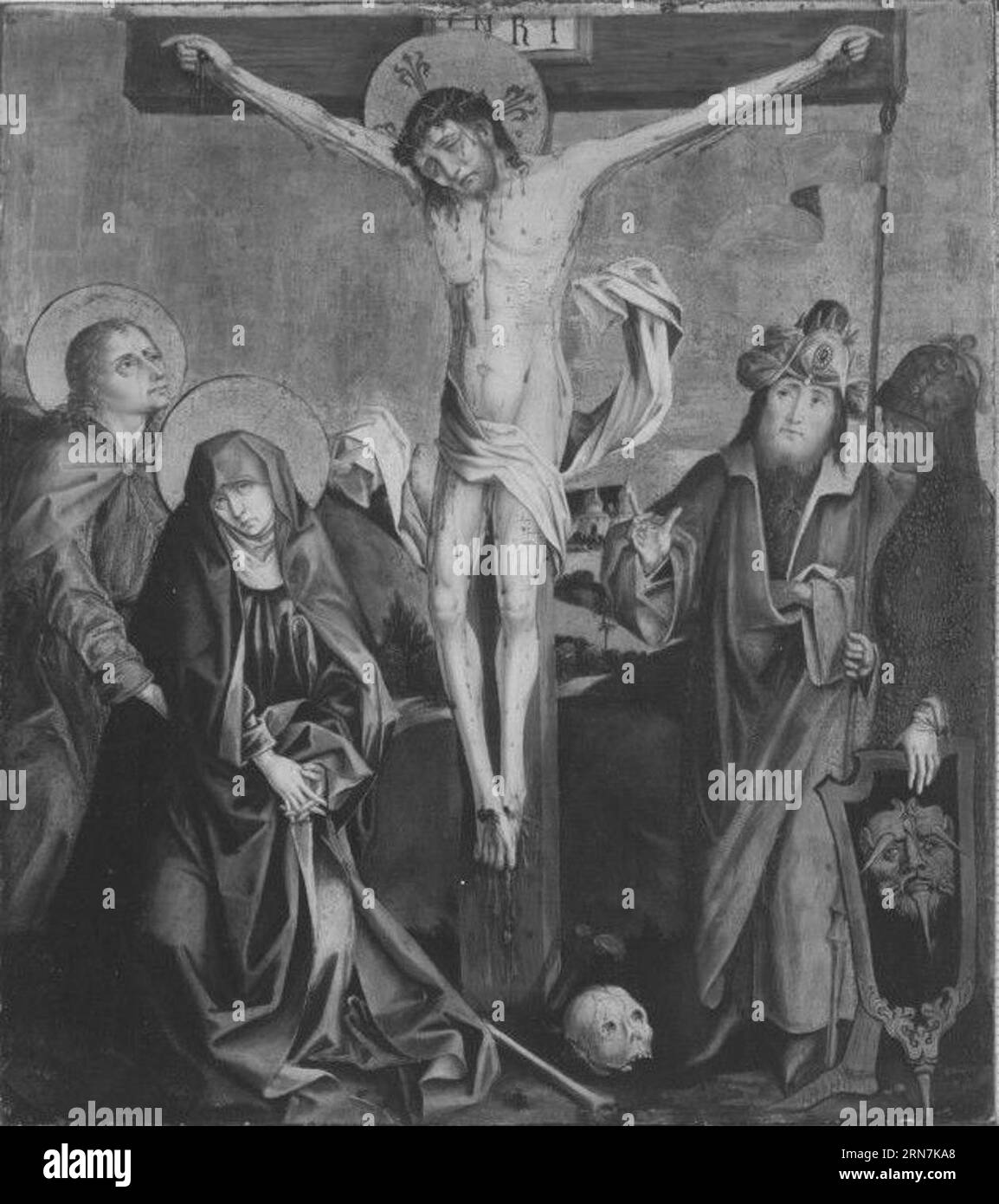 Christus am Kreuz between circa 1480 and circa 1490 by Master of the Freising Passion Stock ...