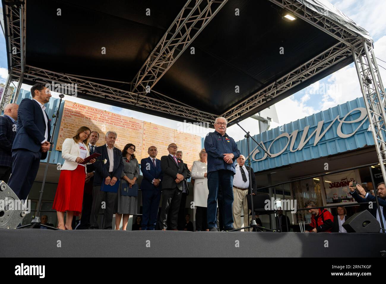 Gdansk, Poland. 31st Aug, 2023. Former President of Poland Lech Walesa ...