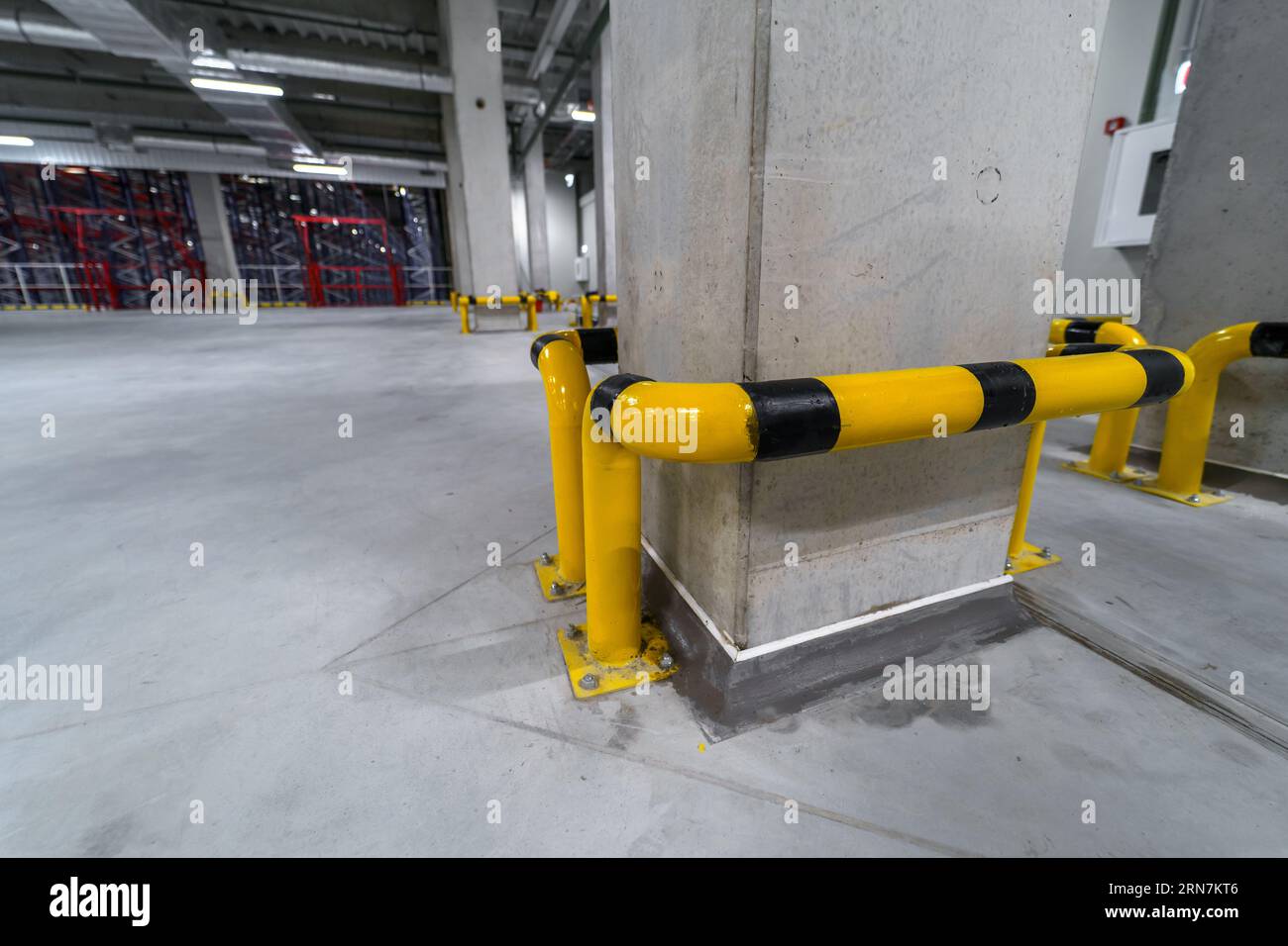 Metal bumpers for the warehouse. Protection of walls, columns and ...