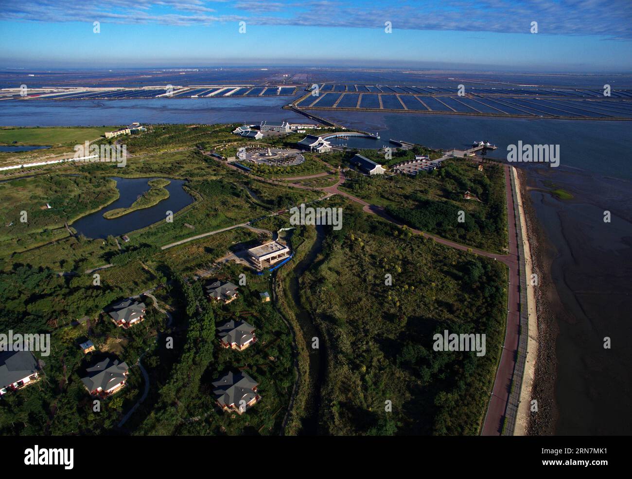 Photo taken on Sept. 12, 2015 shows an aerial view of the Bodhi Island ...