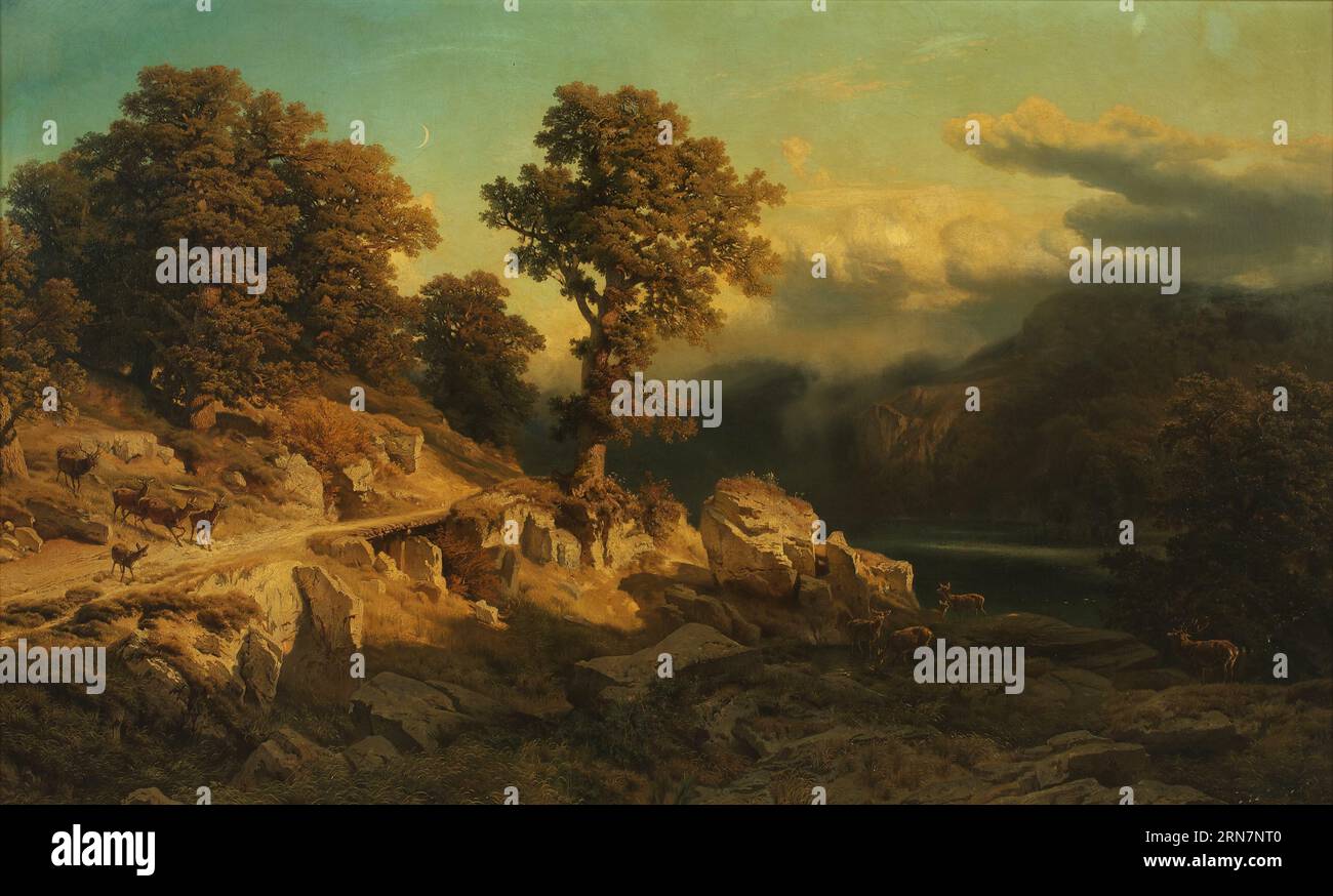 Herbstlandschaft by August Schaeffer von Wienwald Stock Photo - Alamy