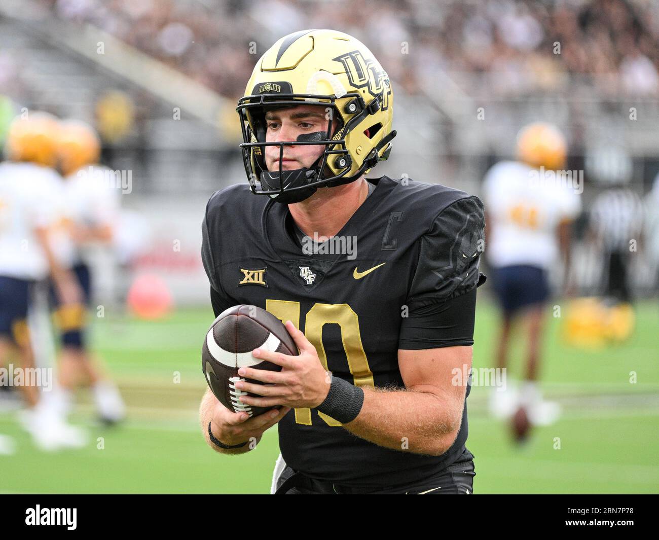 August 31, 2023: UCF quarterback John Rhys Plumlee (10) during warmups ...