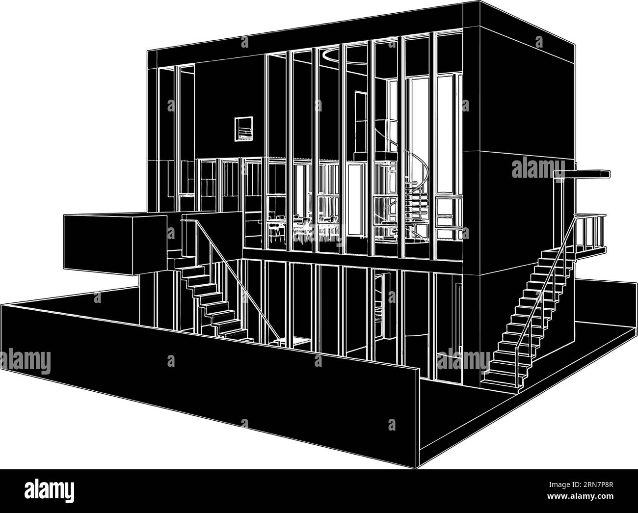 Modern Residential Building House Vector. Modern Family Home ... Modern Residential Building House Vector. Modern Family Home ...