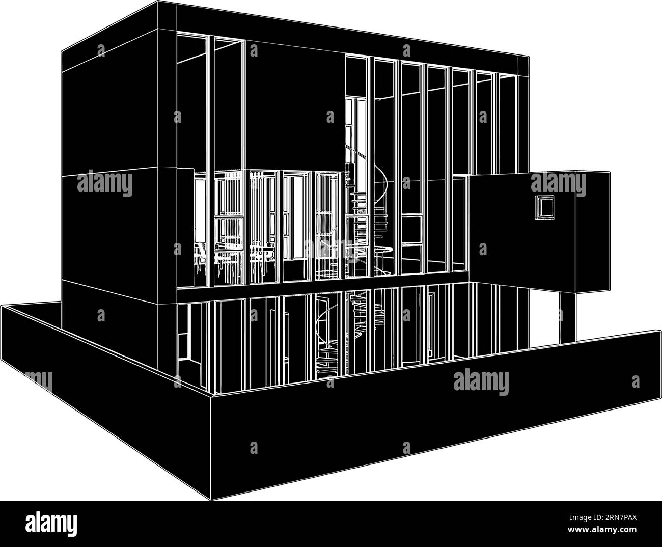 Modern Residential Building House Vector. Modern Family Home ...