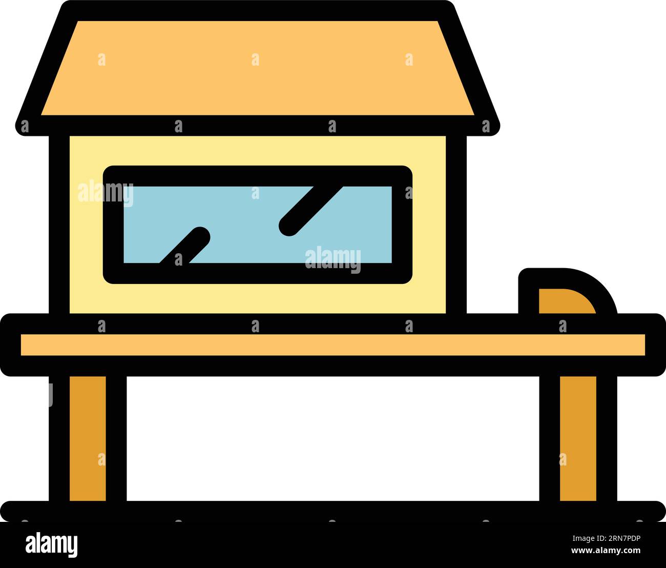 Beach house icon outline vector. Forest cabin. Seaside boat color flat ...