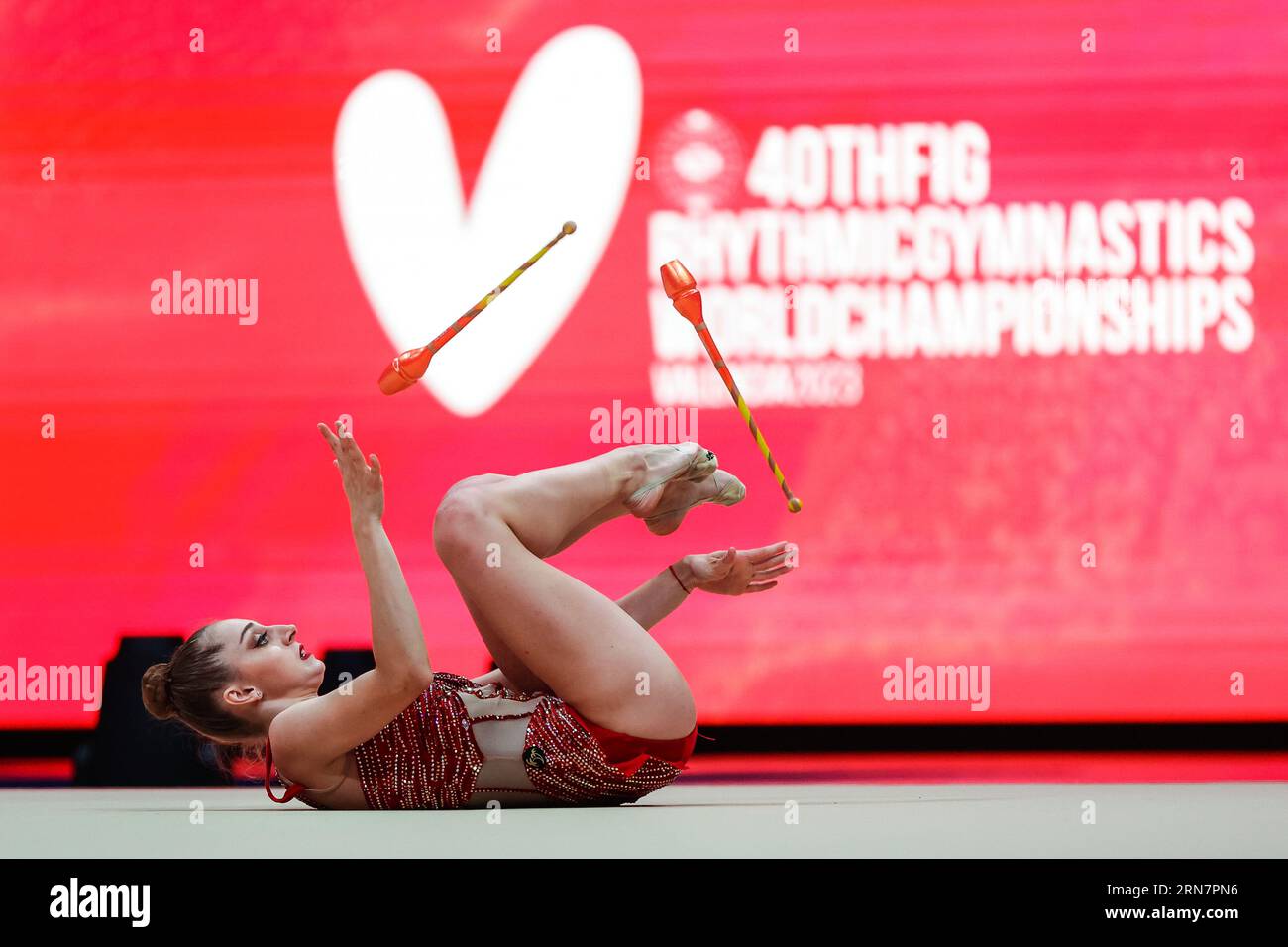 Kaleyn Boryana (BUL) seen in action during 40th FIG Rhythmic Gymnastics ...