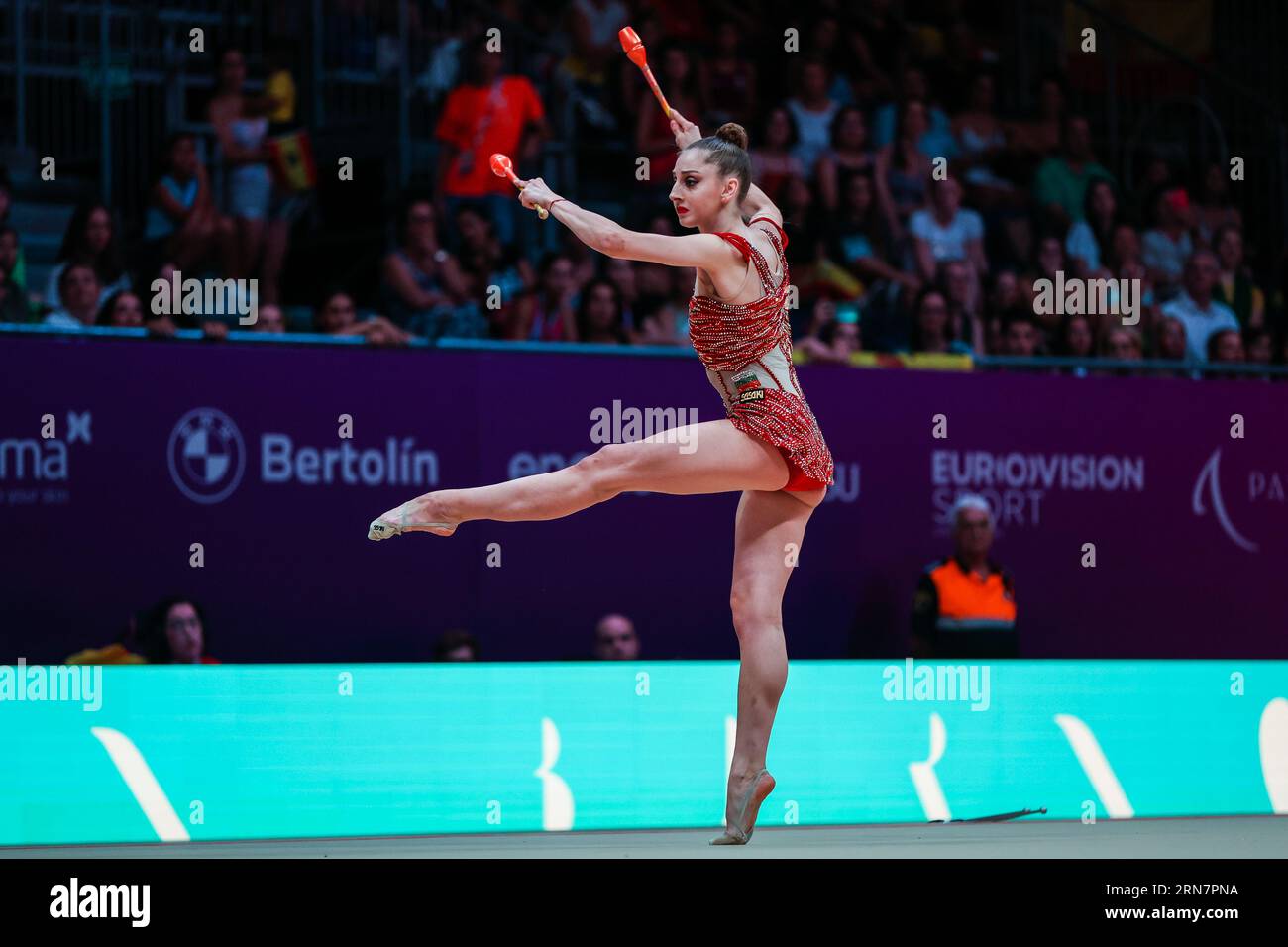 Kaleyn Boryana (BUL) seen in action during 40th FIG Rhythmic Gymnastics ...