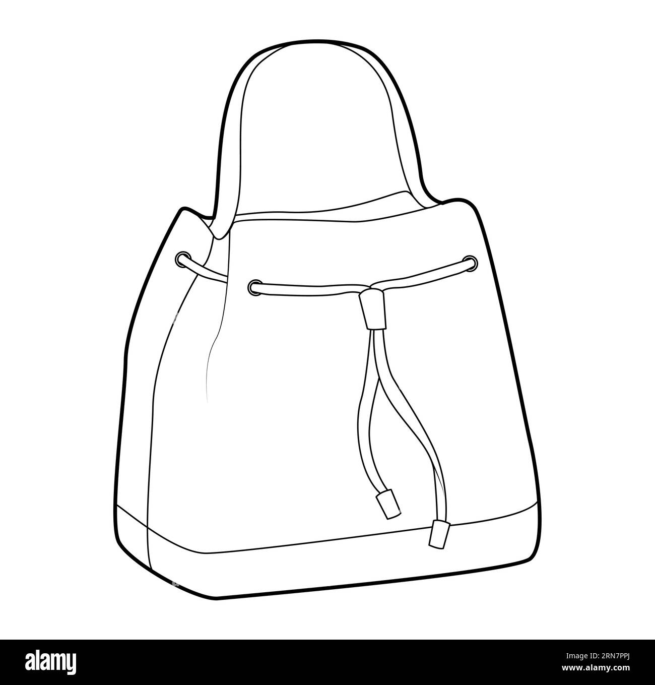 Buckel bag bucket silhouette with drawstring closure. Fashion accessory ...