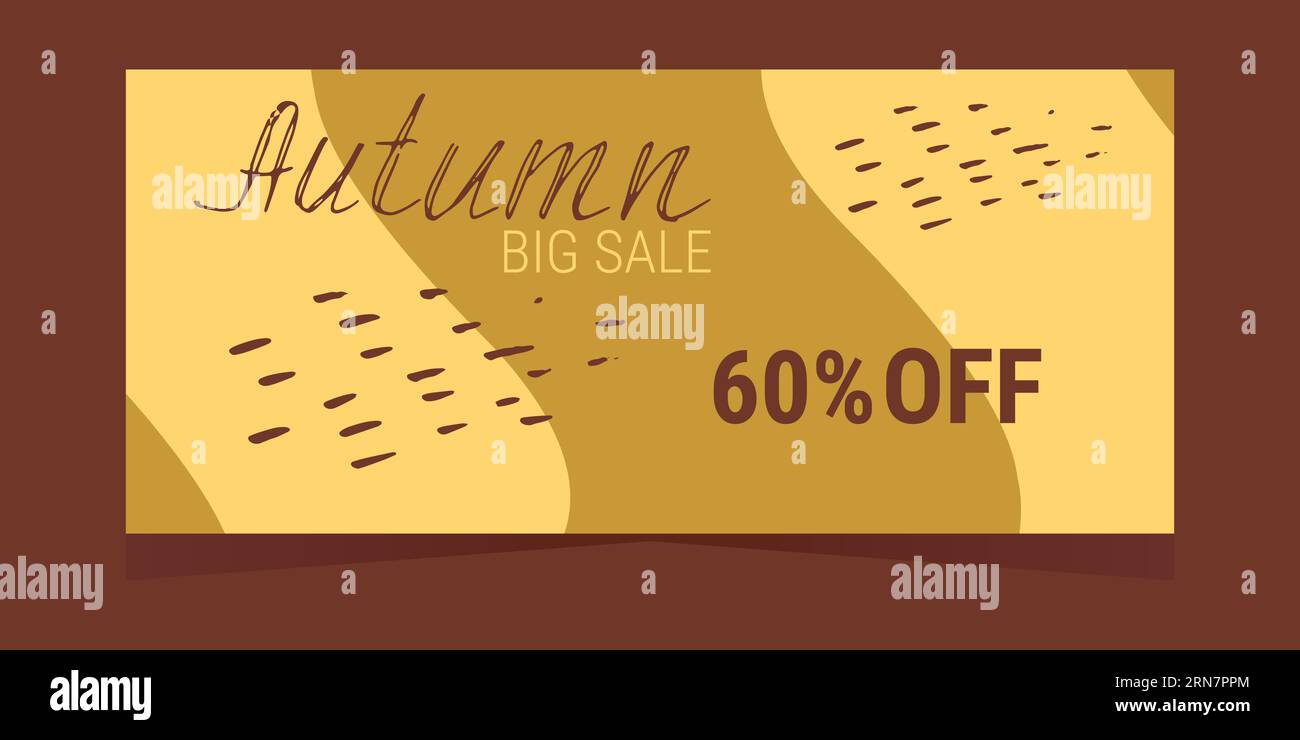 Layout of the autumn discount coupon template. Stripes and dots. Design ...