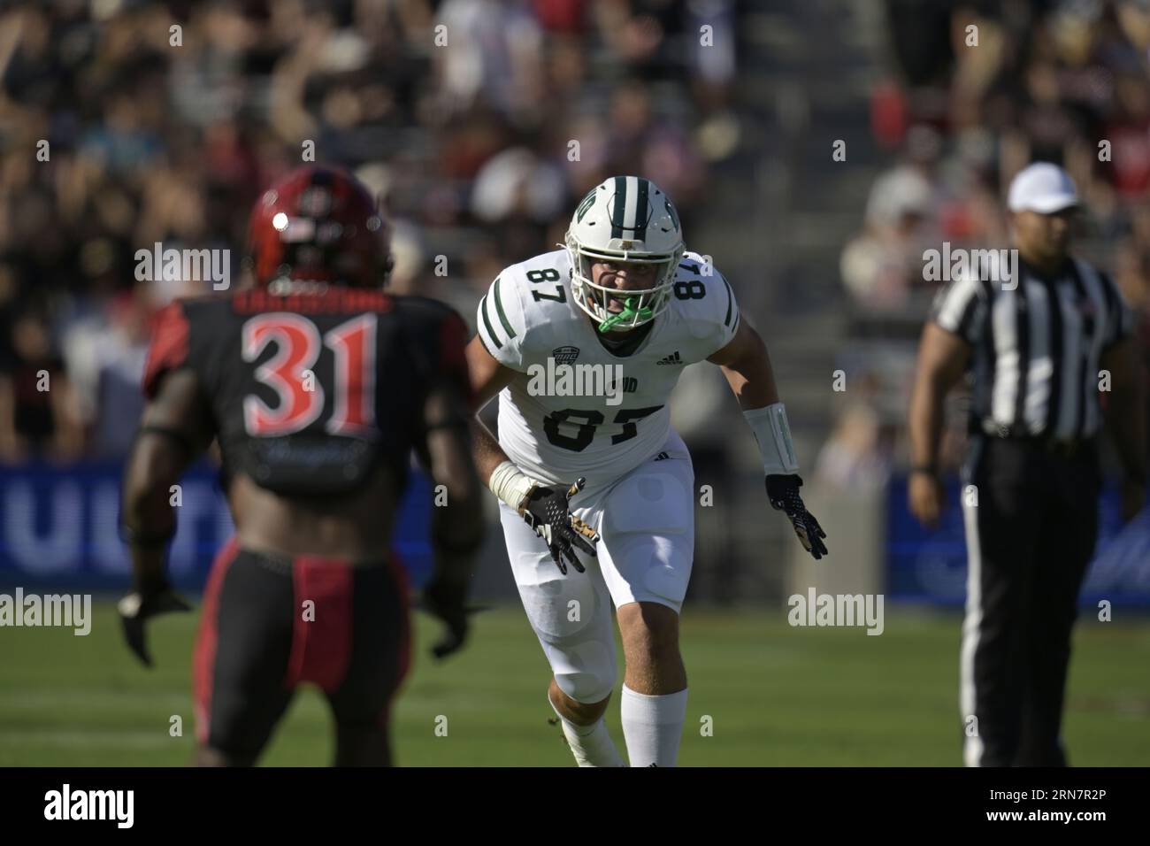 Ohio Bobcats tight end Will Kacmarek (87) seen playing San Diego State ...