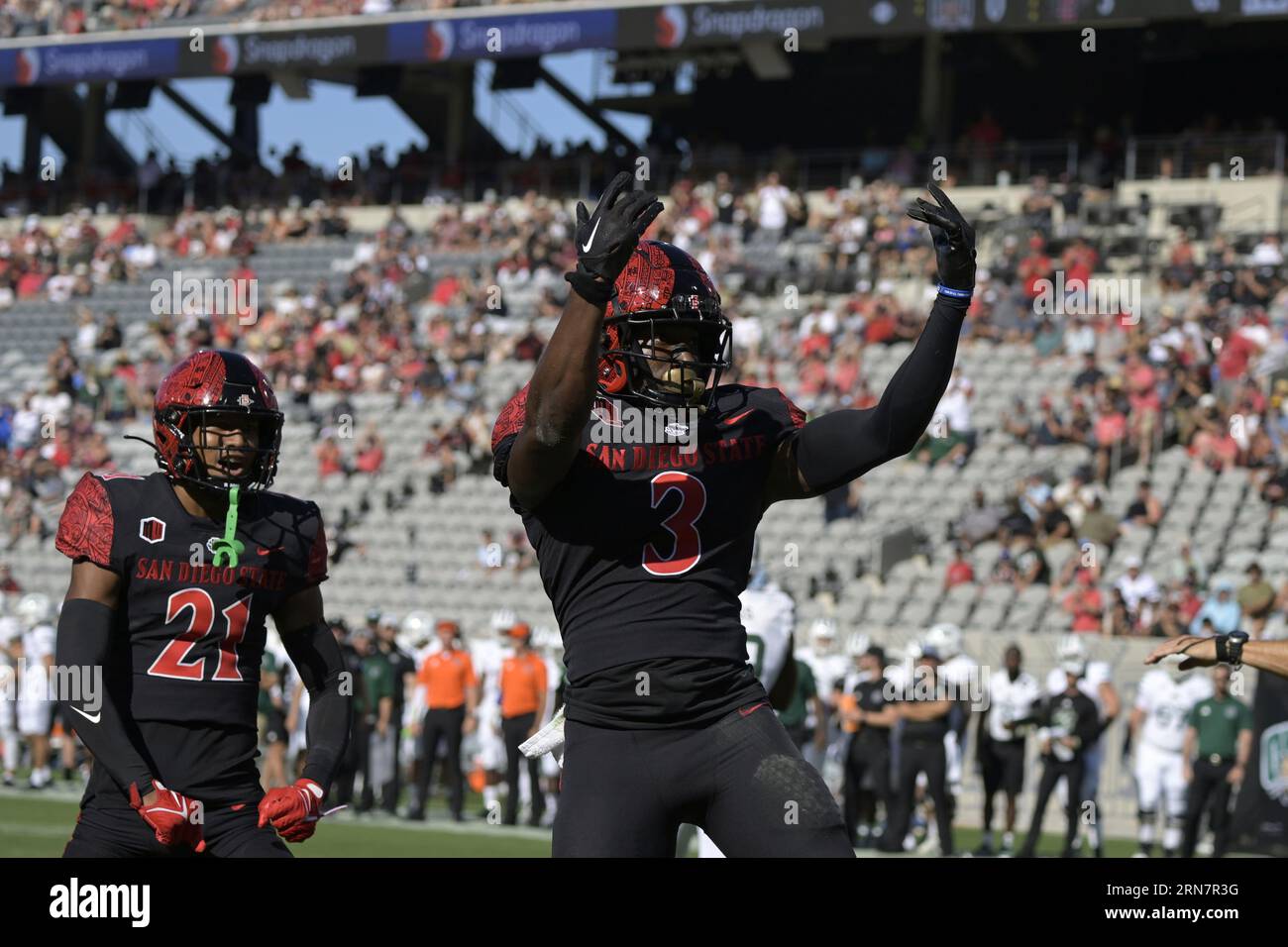 San Diego State Aztecs safety Cedarious Barfield (3) seen playing the ...