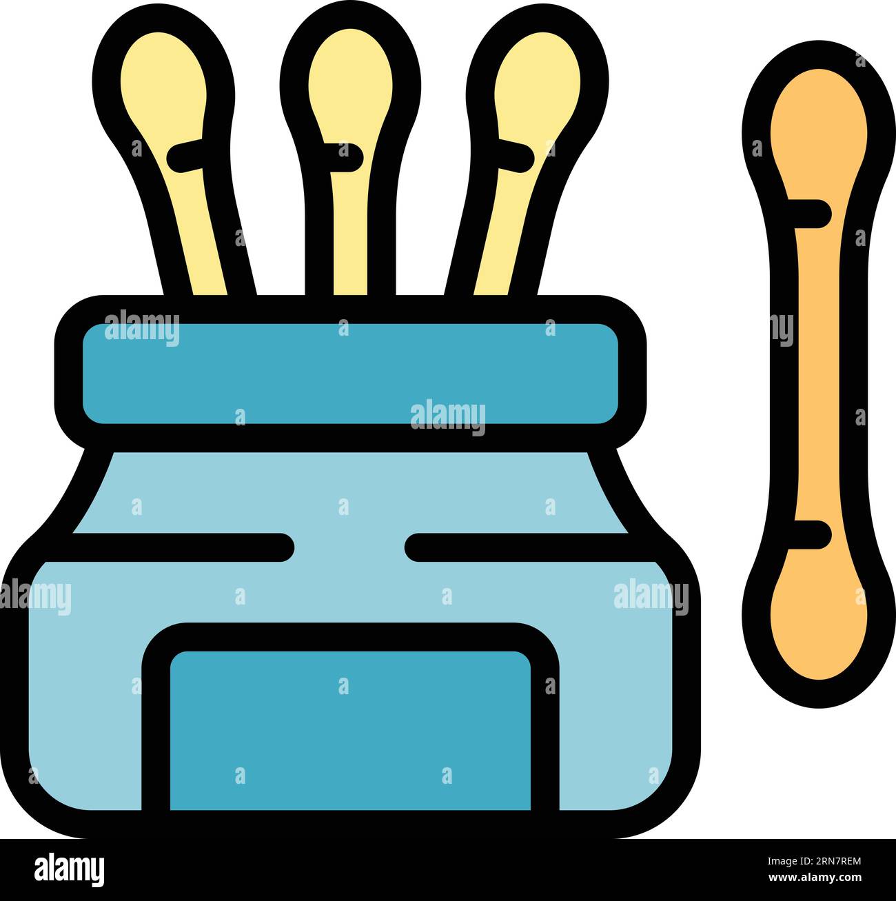 PCR test swab icon outline vector. Corona health. Nasal lab color flat ...