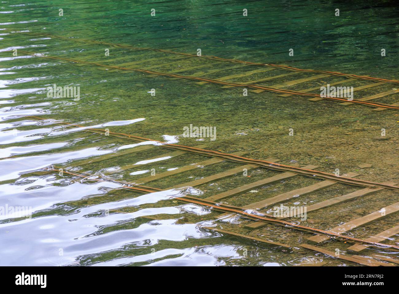 Underwater tracks at Lake Shikaribetsu in Hokkaido, Japan Stock Photo ...
