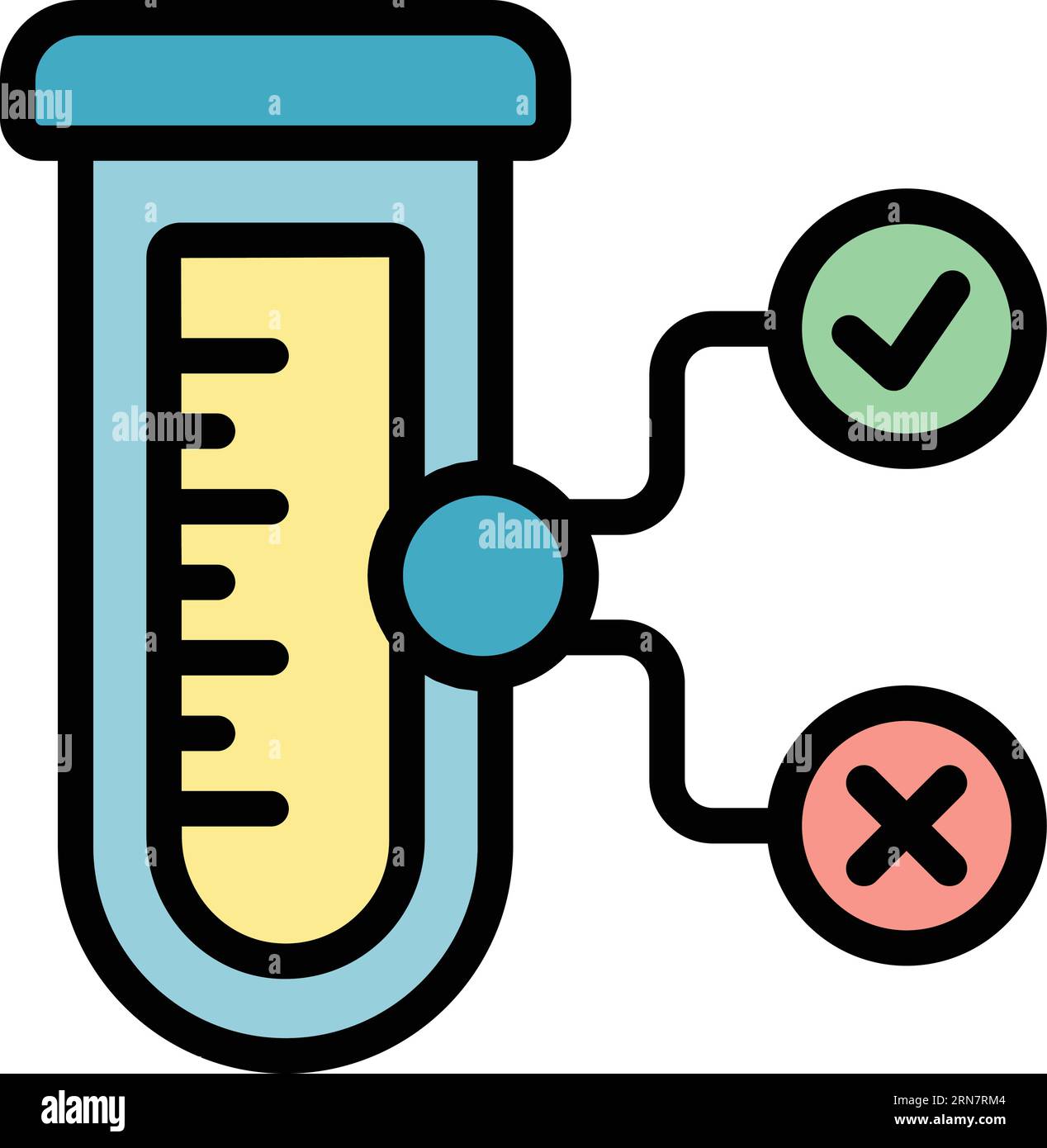 PCR test tube icon outline vector. Corona health. Lab result color flat ...