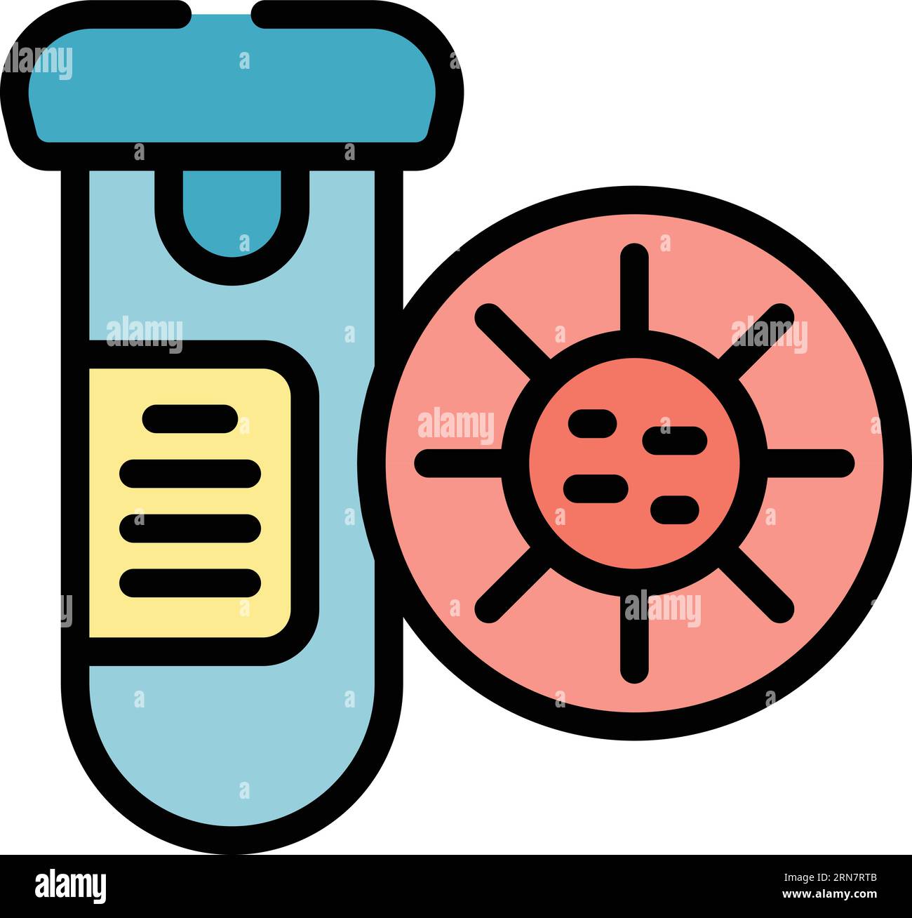 Virus test tube icon outline vector. Pcr health. Swab travel color flat ...
