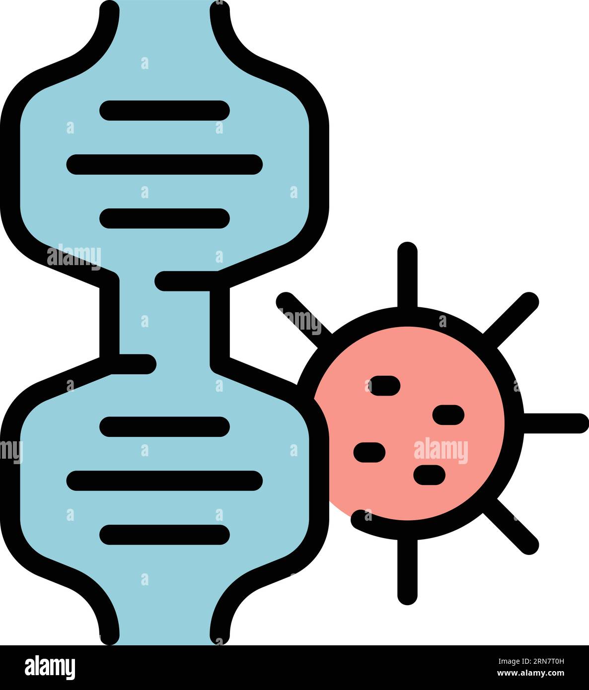Virus protect icon outline vector. Pcr test. Health covid color flat ...