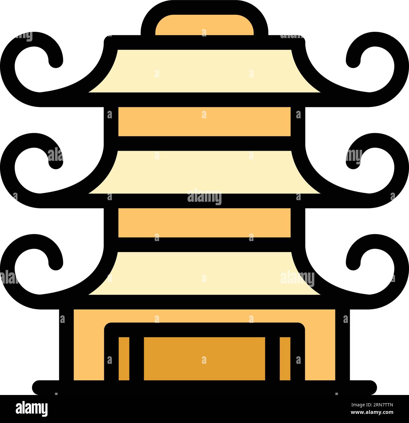 Chinese pagoda icon outline vector. China building. Asian house color ... Chinese pagoda icon outline vector. China building. Asian house color ...
