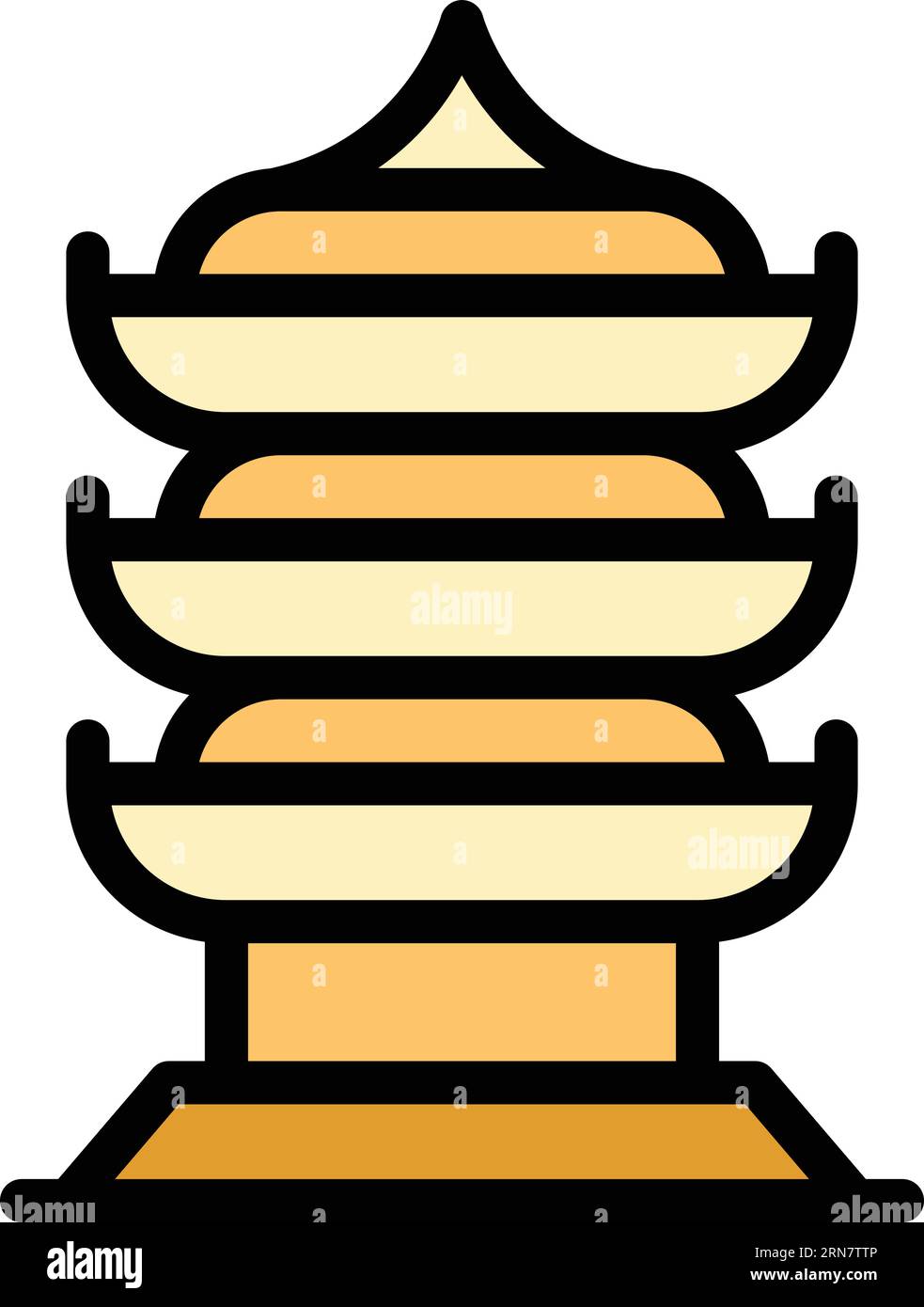 Japan pagoda icon outline vector. Chinese building. Temple palace color ...