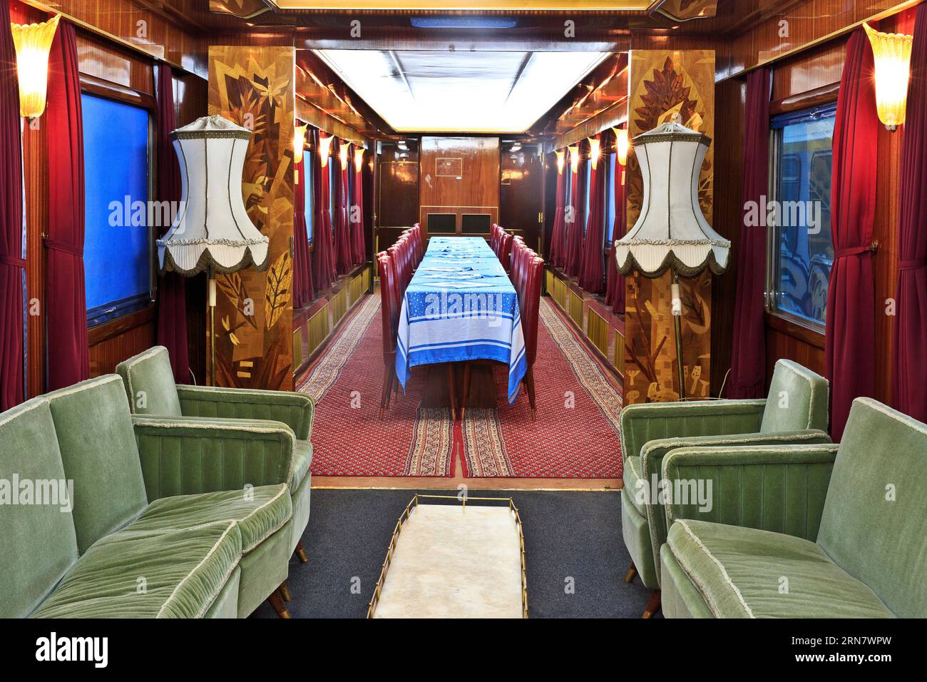 The dining area with lounge of Marshal Josip Broz Tito (1892-1980 ...