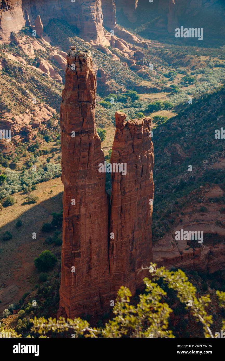 Morning view from the Spider Rock Overlook on South Rim drive of Canyon ...