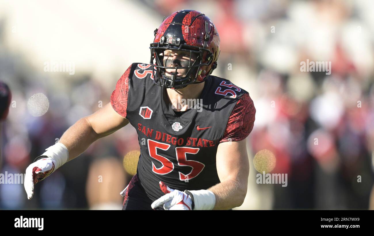 San Diego State linebacker Cooper McDonald (55) seen playing the Ohio ...